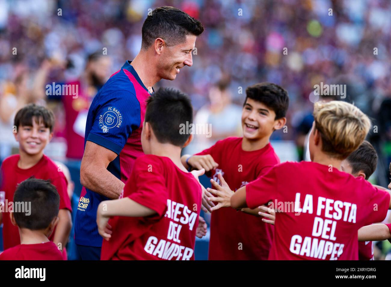 Barcelona, Spain. 12th Aug, 2024. Robert Lewandowski (FC Barcelona) is ...
