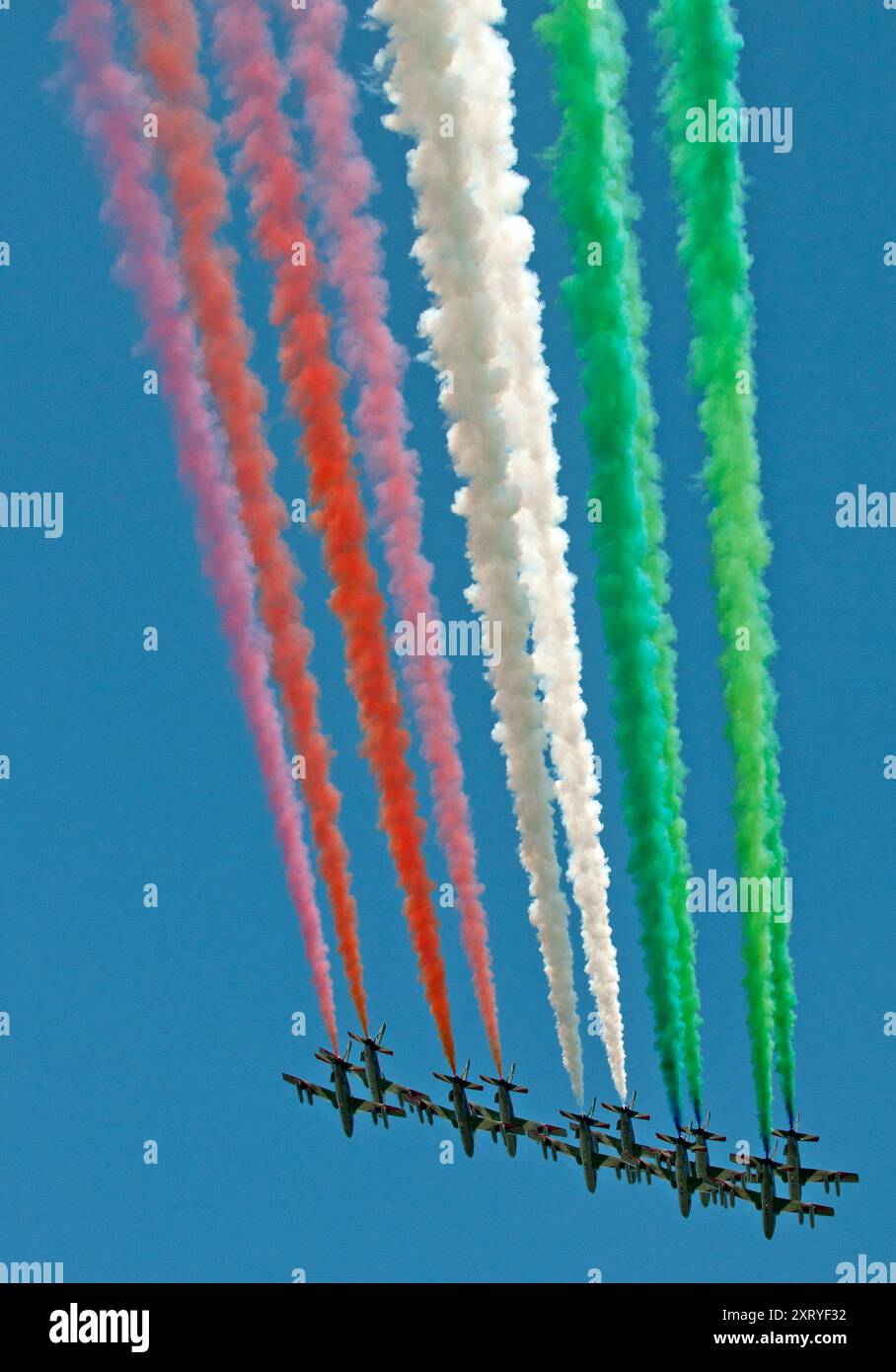 The Italian Air Force's Frecce Tricolori (Tricolor Arrows) aerobatic ...