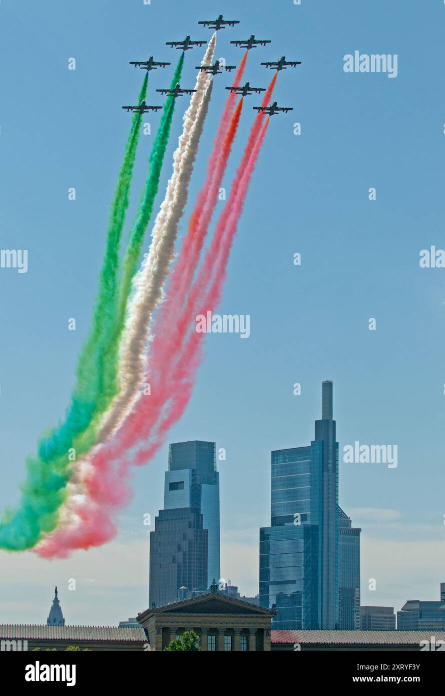 The Italian Air Force's Frecce Tricolori (Tricolor Arrows) aerobatic ...