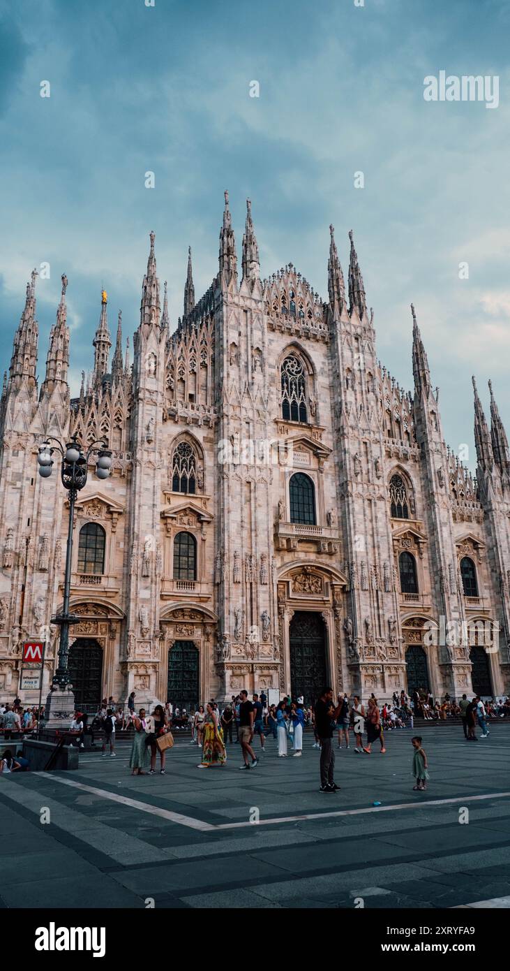 A vertical shot of Milano Duomo Church in Milan, Italy. This beautiful ...