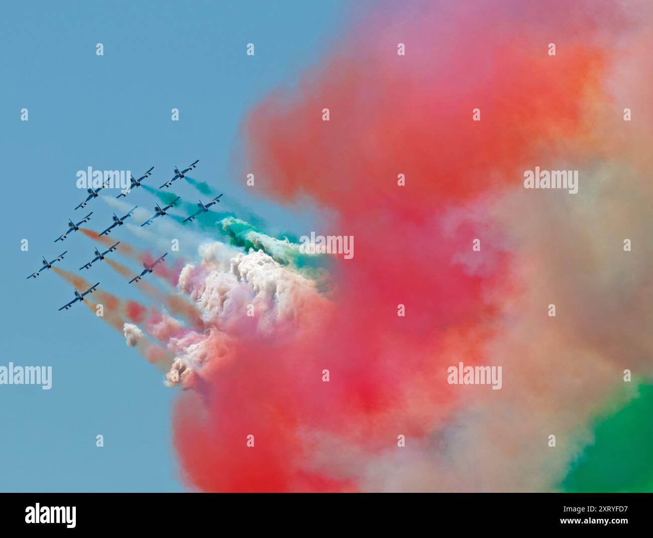 The Italian Air Force's Frecce Tricolori (Tricolor Arrows) aerobatic ...