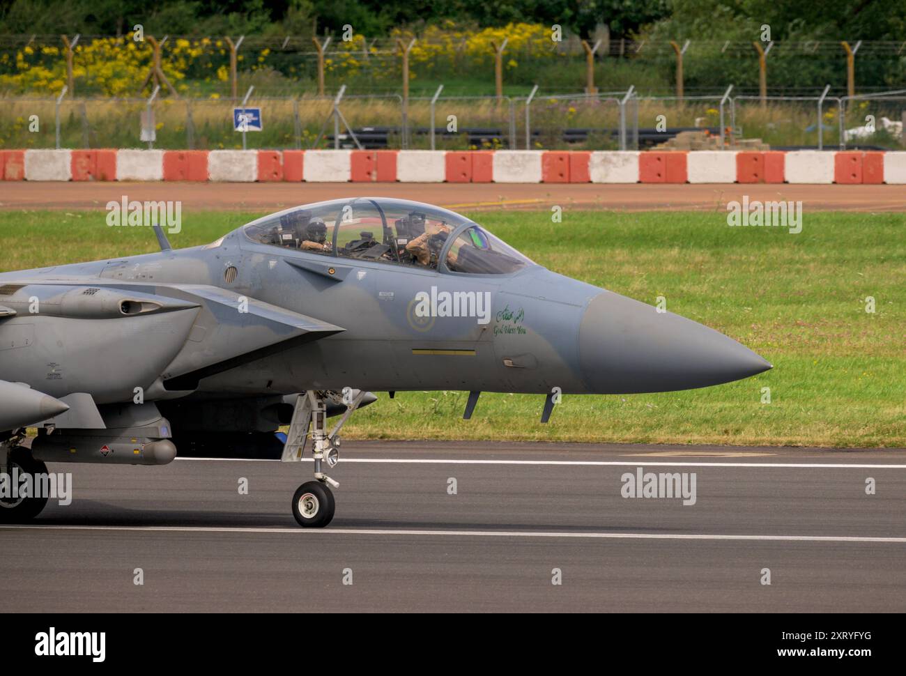 Boeing, Royal Saudi Air Force F-15SA Eagle leaving on departures day at the Royal International ...