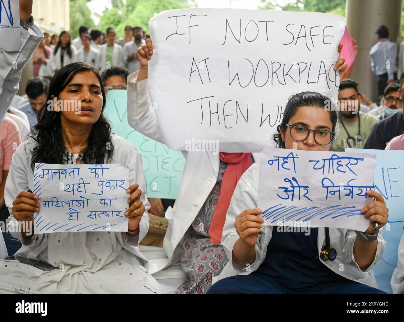 NEW DELHI, INDIA - AUGUST 12: RML doctors stage a protest at hospital ...