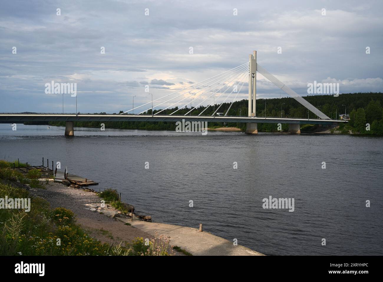 Rovaniemi, Finland - July 27, 2024: The river of Kemijoki in the ...
