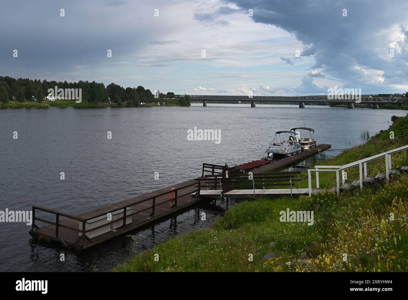 Rovaniemi, Finland - July 27, 2024: The river of Kemijoki in the ...