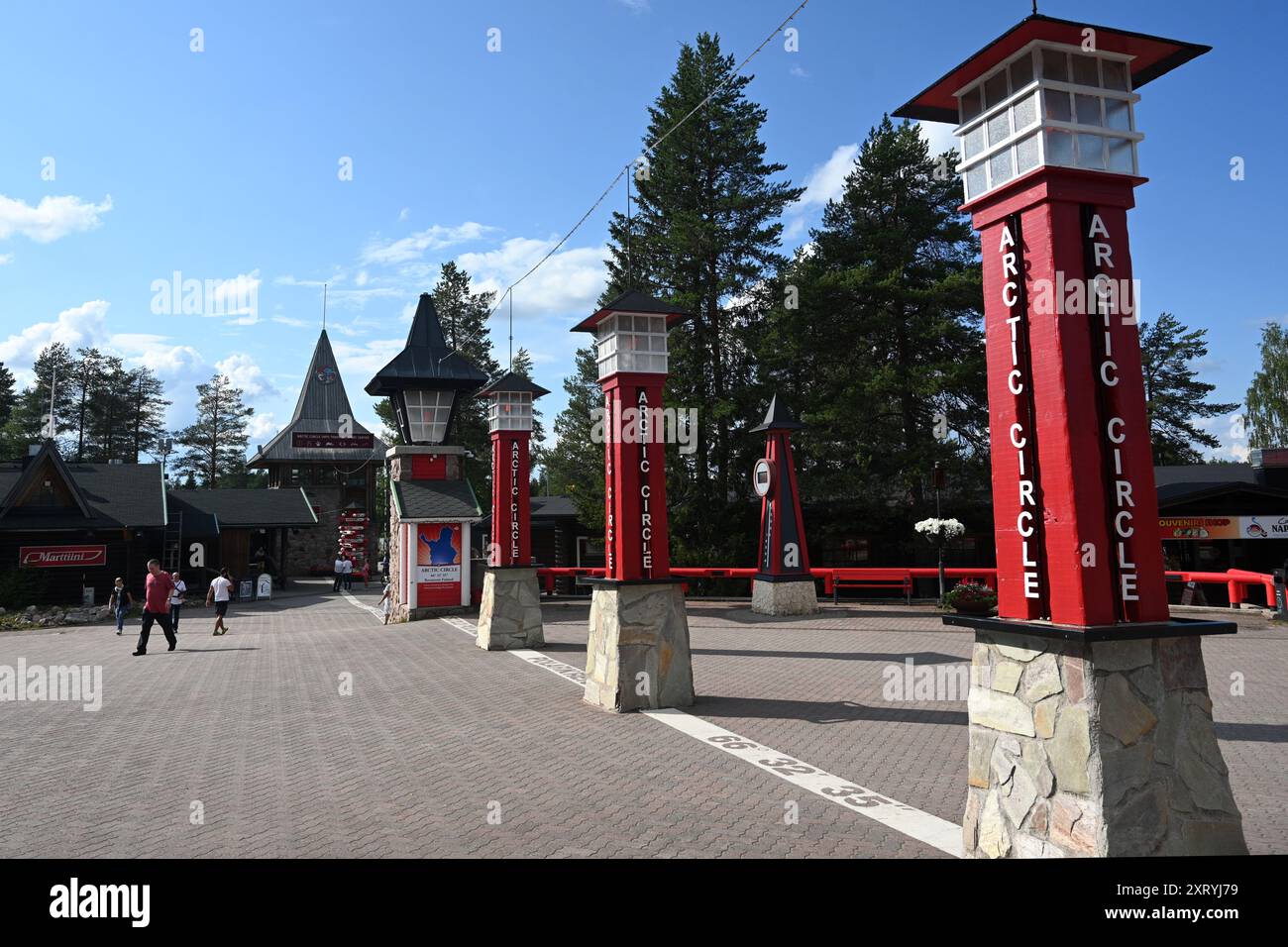 Rovaniemi, Finland - July 27, 2024: The Arctic Circle line in Santa ...