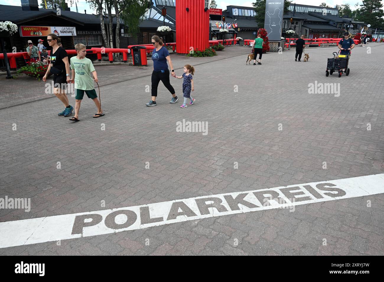 Rovaniemi, Finland - July 27, 2024: The Arctic Circle line in Santa ...