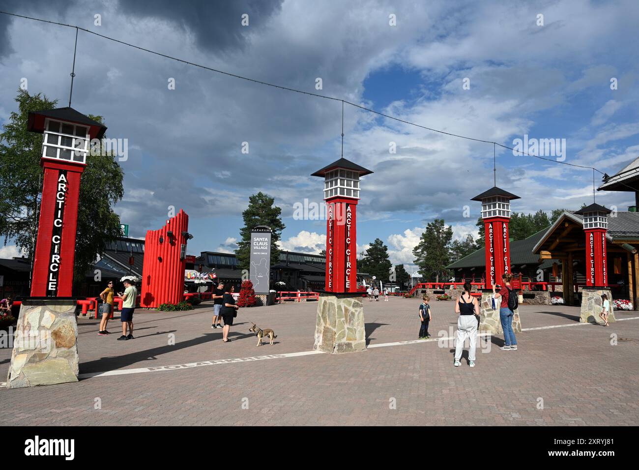 Rovaniemi, Finland - July 27, 2024: The Arctic Circle line in Santa ...