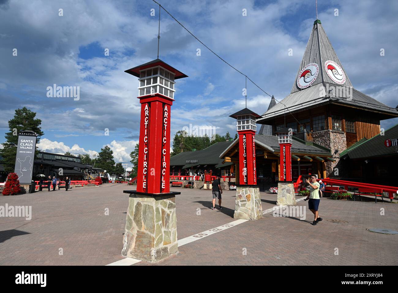 Rovaniemi, Finland - July 27, 2024: The Arctic Circle line in Santa ...