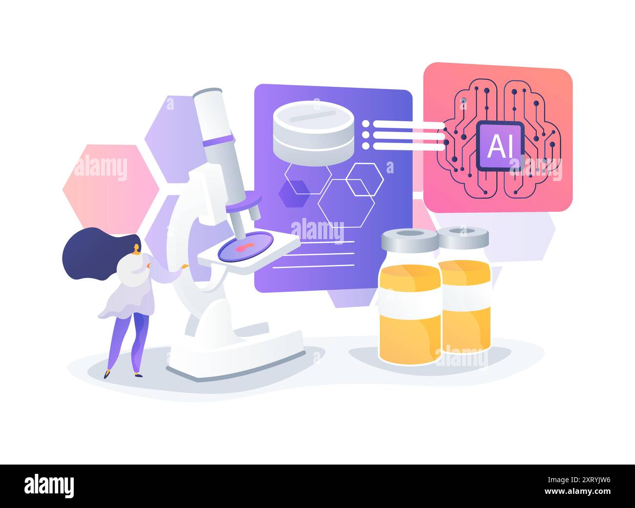 AI-Enhanced Drug Discovery abstract concept vector illustration Stock ...