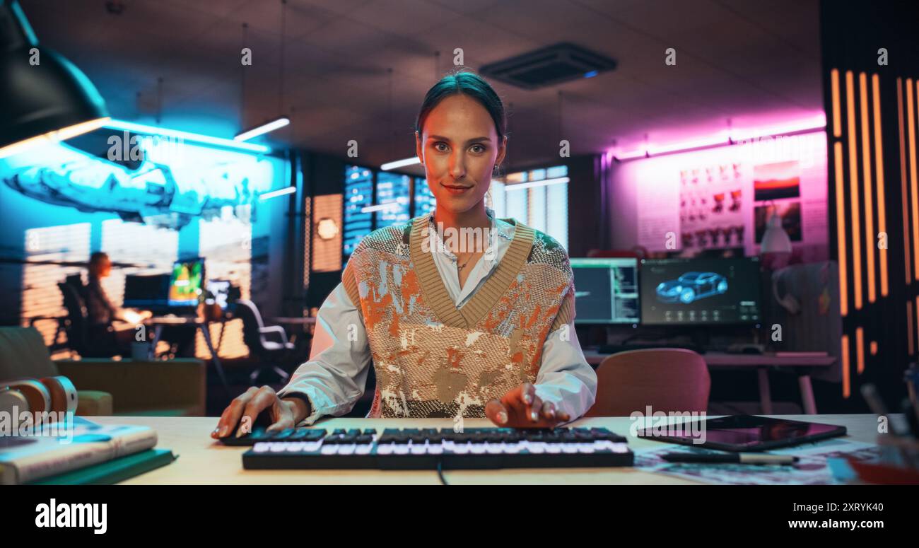 Portrait focused software developer writing hi-res stock photography ...