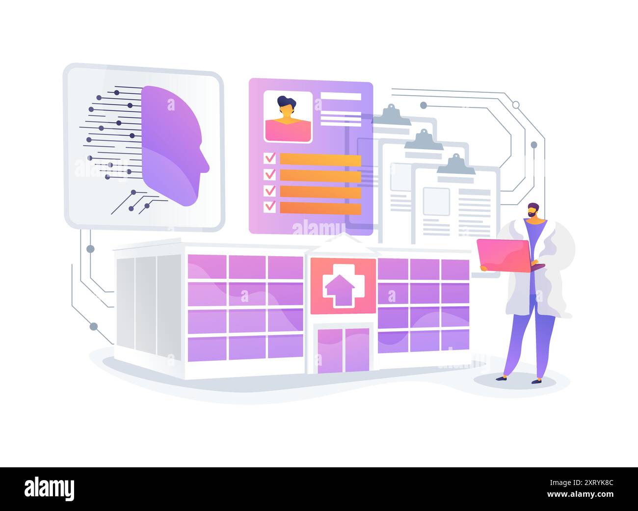AI-Backed Proactive Health Management abstract concept vector ...