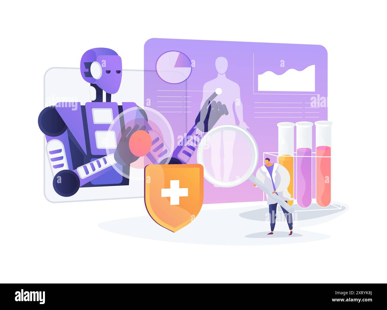 Ai Supported Medical Research Abstract Concept Vector Illustration