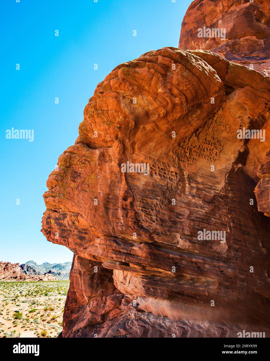 Atlatl Rock Viewpoint, Petroglyphs, Valley of Fire State Park, Mojave ...