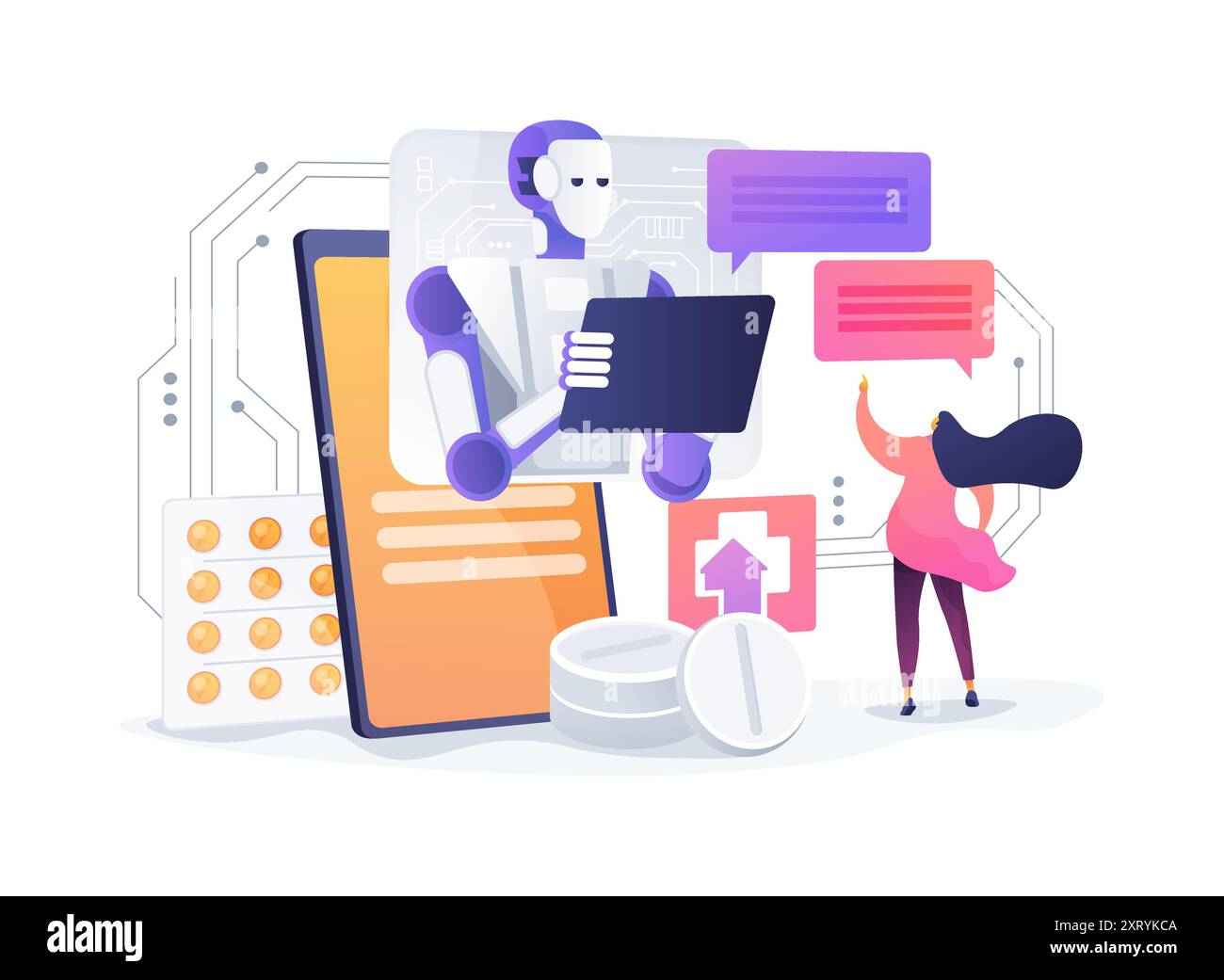 AI-Powered Healthcare Chatbots abstract concept vector illustration ...