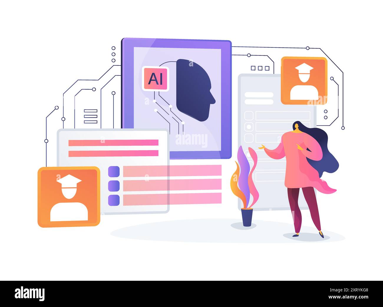 AI-Enhanced Student Assessment abstract concept vector illustration ...