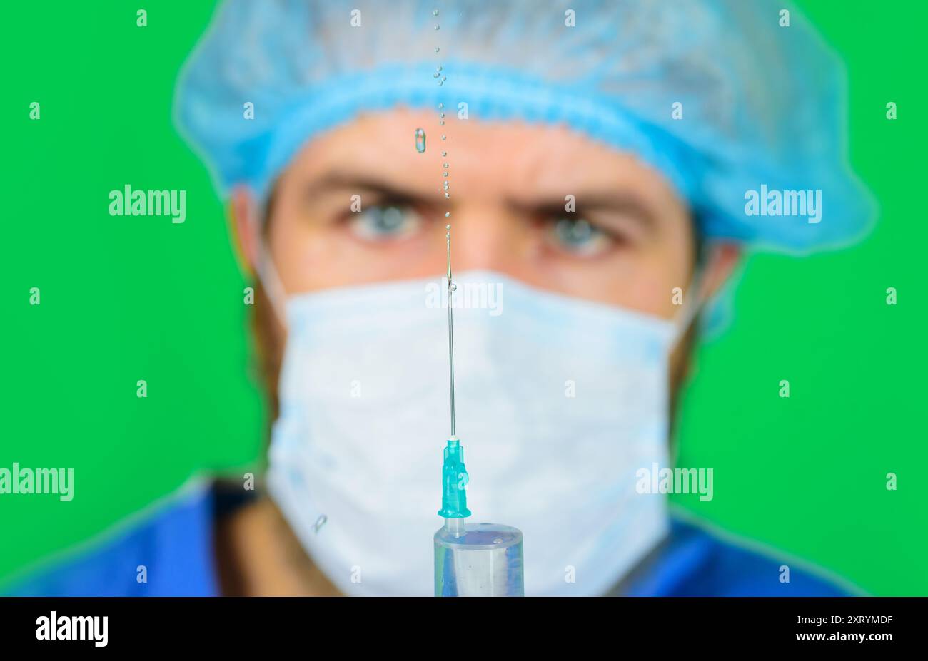 Vaccination. Immunization in hospital. Doctor in medical mask with ...