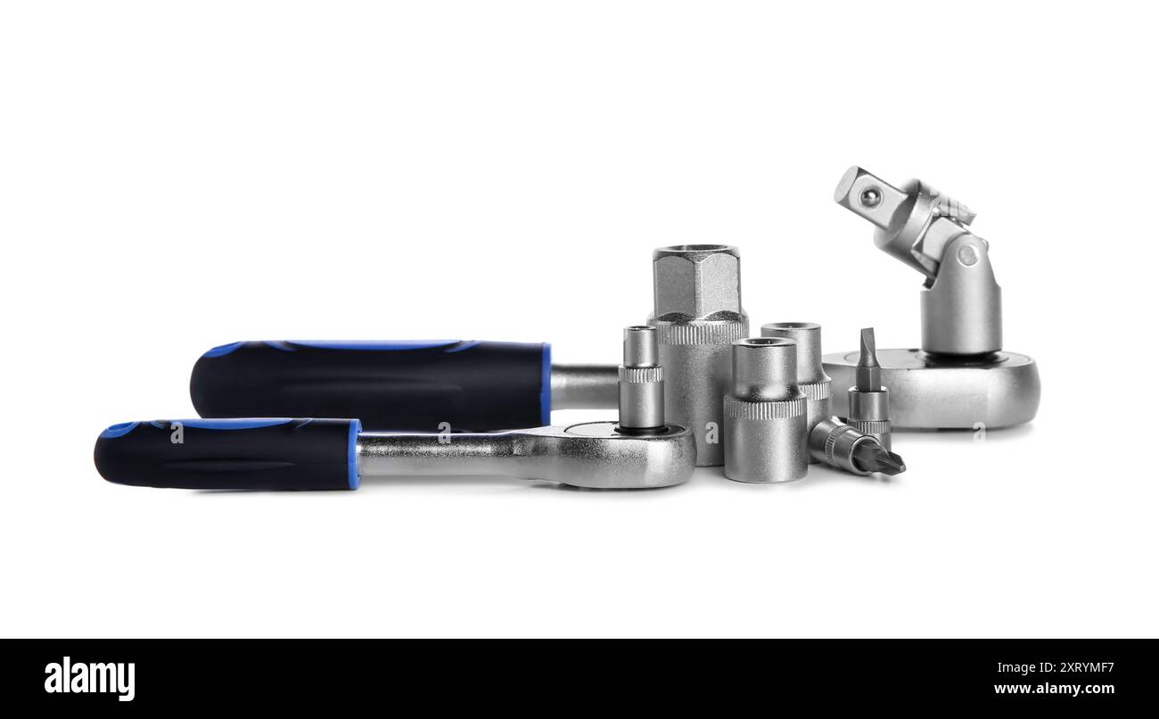 Set of auto mechanic's tools isolated on white Stock Photo - Alamy