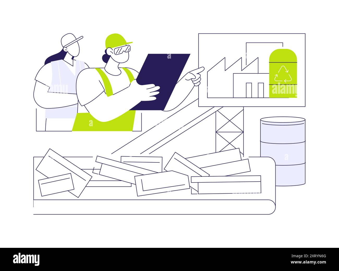 Industrial waste recycling abstract concept vector illustration Stock ...