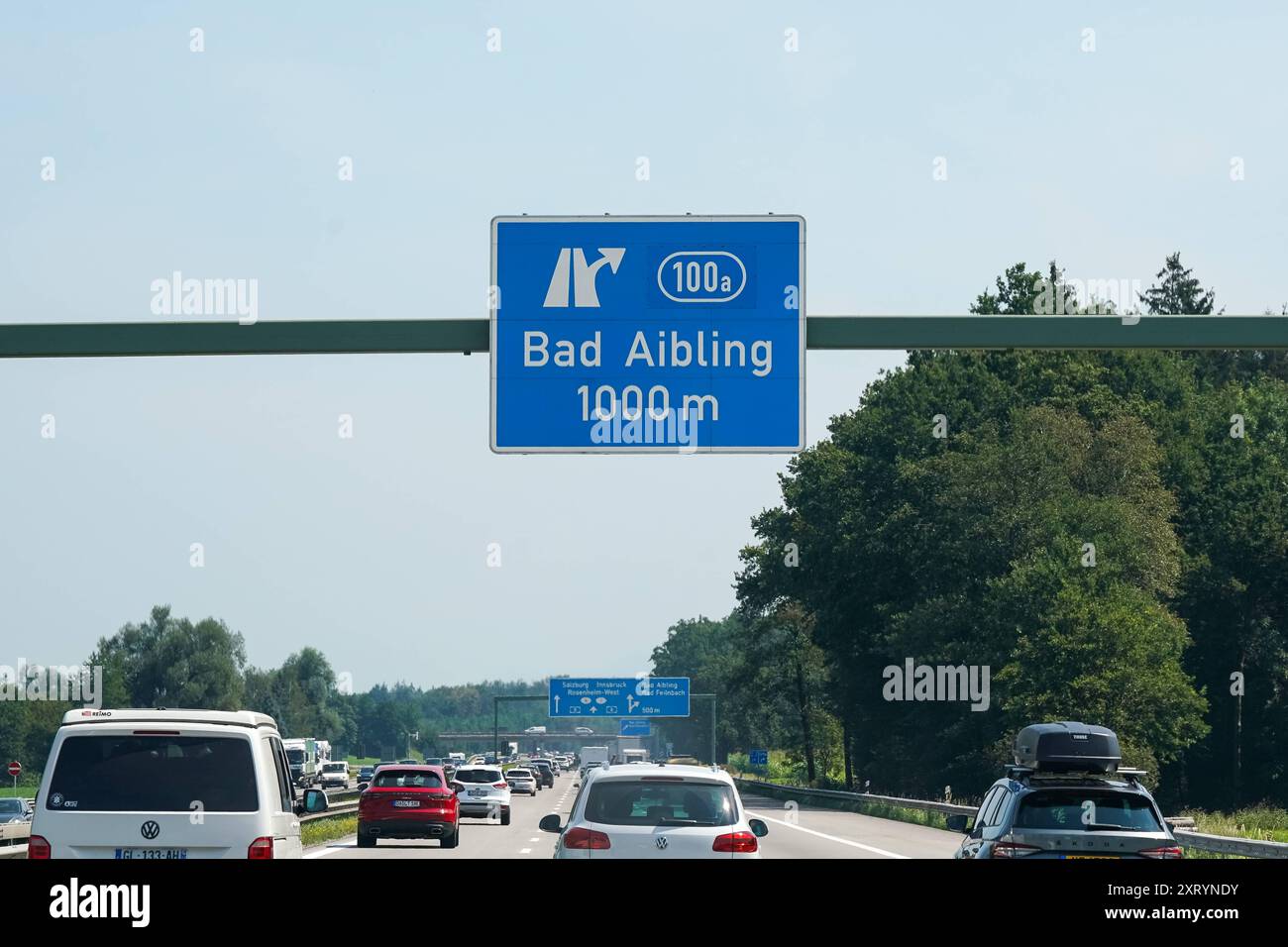 Autobahn, Verkehrsschild, Bad Aibling, 1000 Meter, Autobahnausfahrt ...
