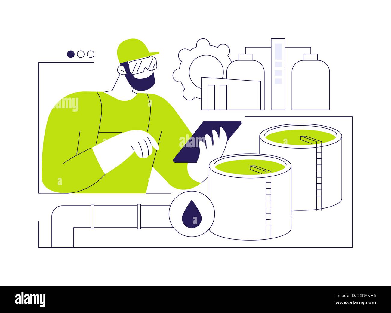 Sewage treatment abstract concept vector illustration Stock Vector ...