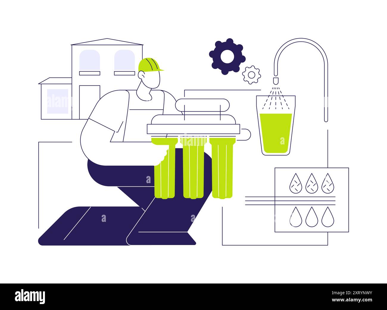 Home water filtration system abstract concept vector illustration Stock ...