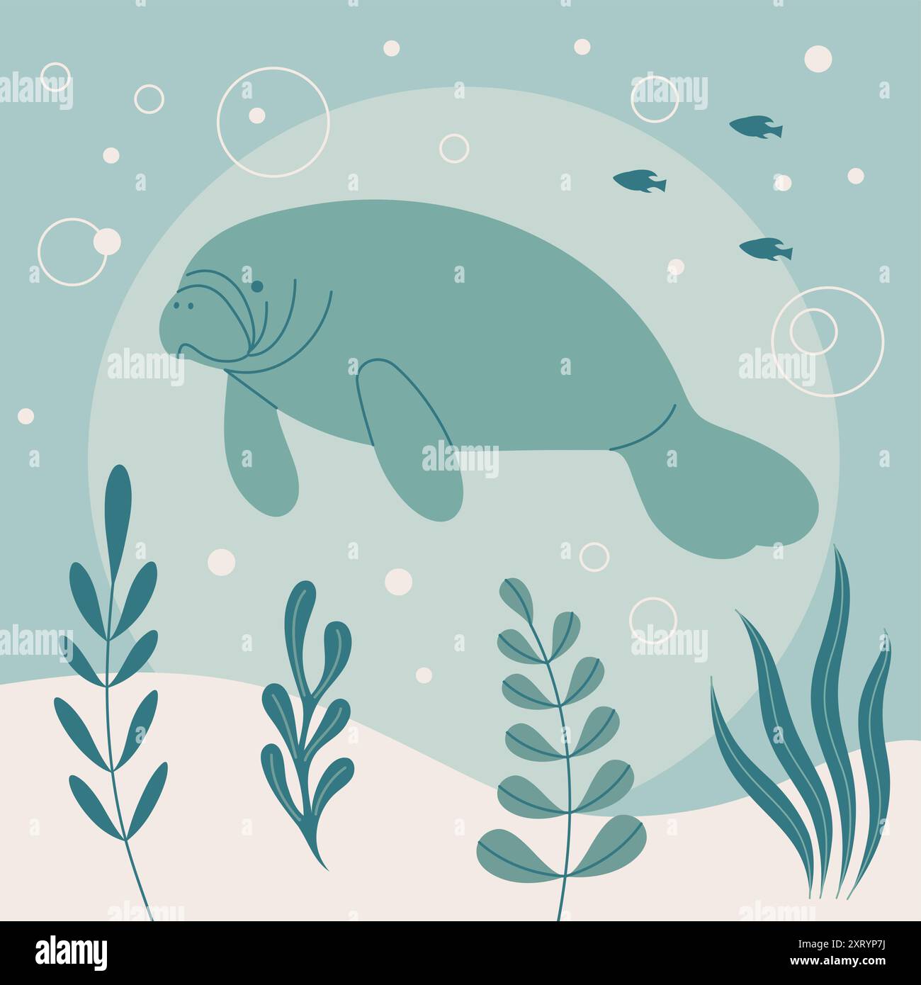 Manatee cartoon hi-res stock photography and images - Alamy