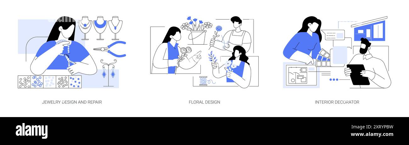 Design courses isolated cartoon vector illustrations se Stock Vector ...