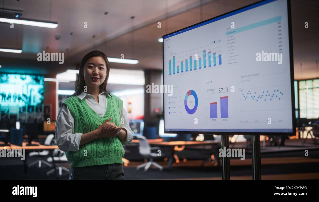 Creative Office Meeting: Portrait of Beautiful Asian Female Project ...