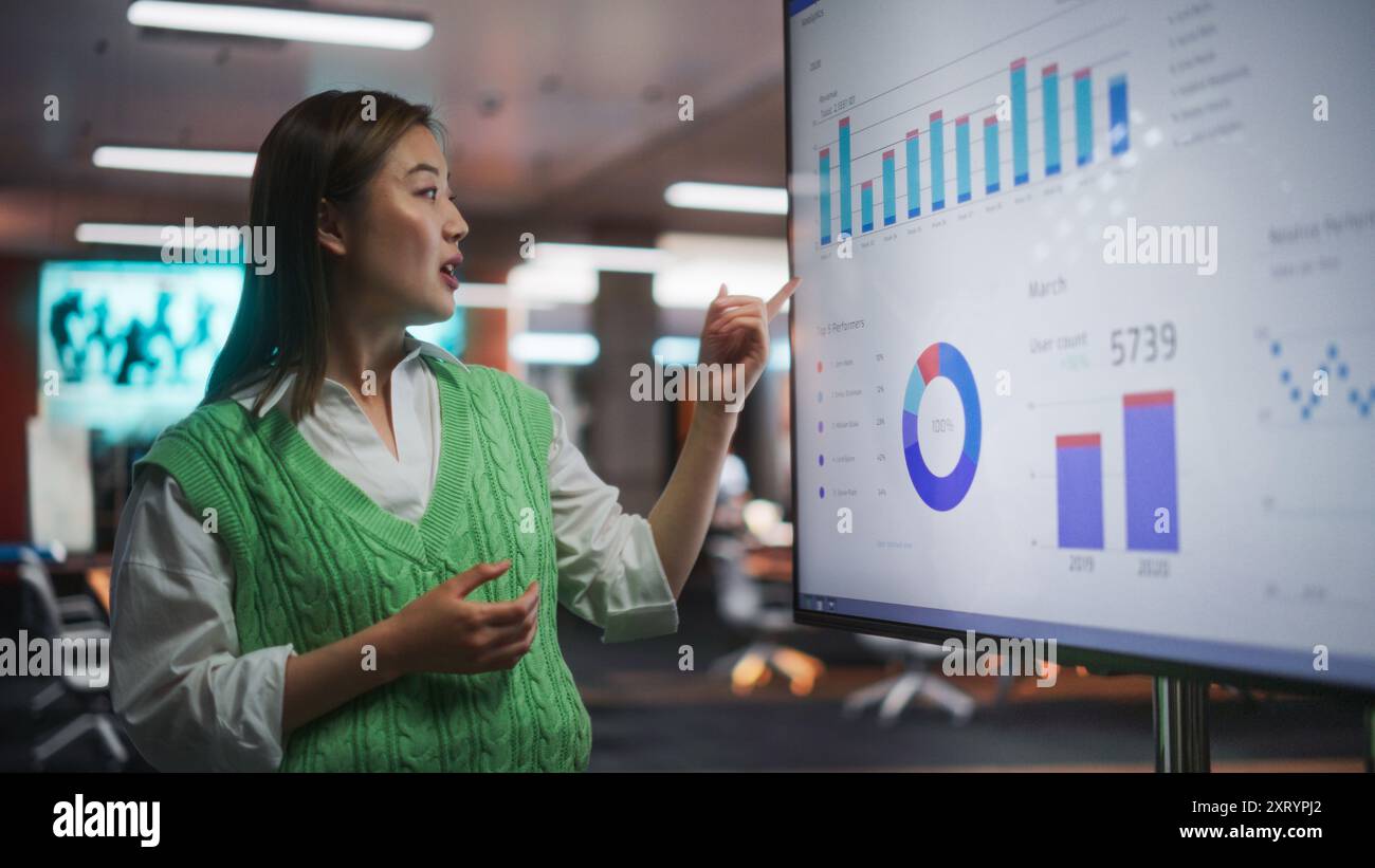 Creative Office Meeting: Portrait of Beautiful Asian Female Project ...