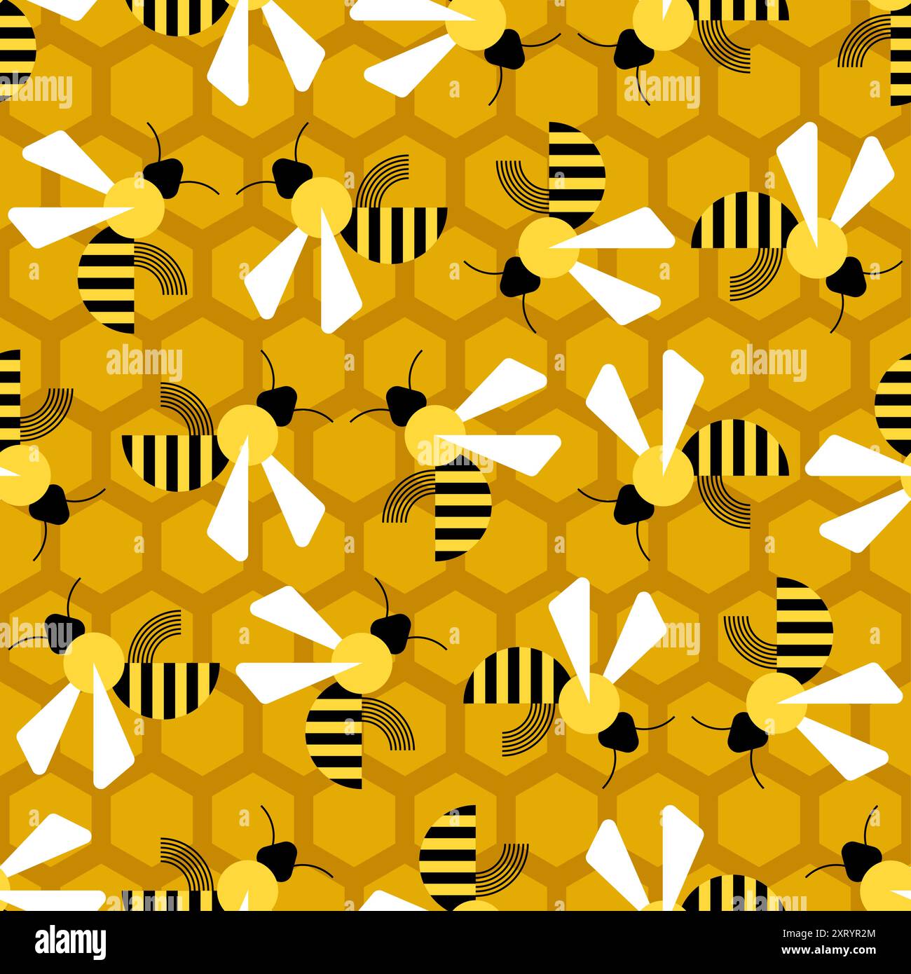 Bee pattern seamless. insect honeybee background. Baby fabric texture ...
