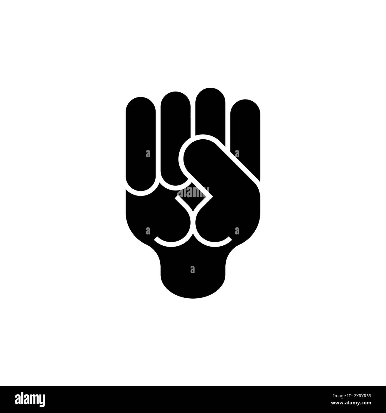 fist Rock isolated in hand games rock paper, scissors sign set. Hand ...