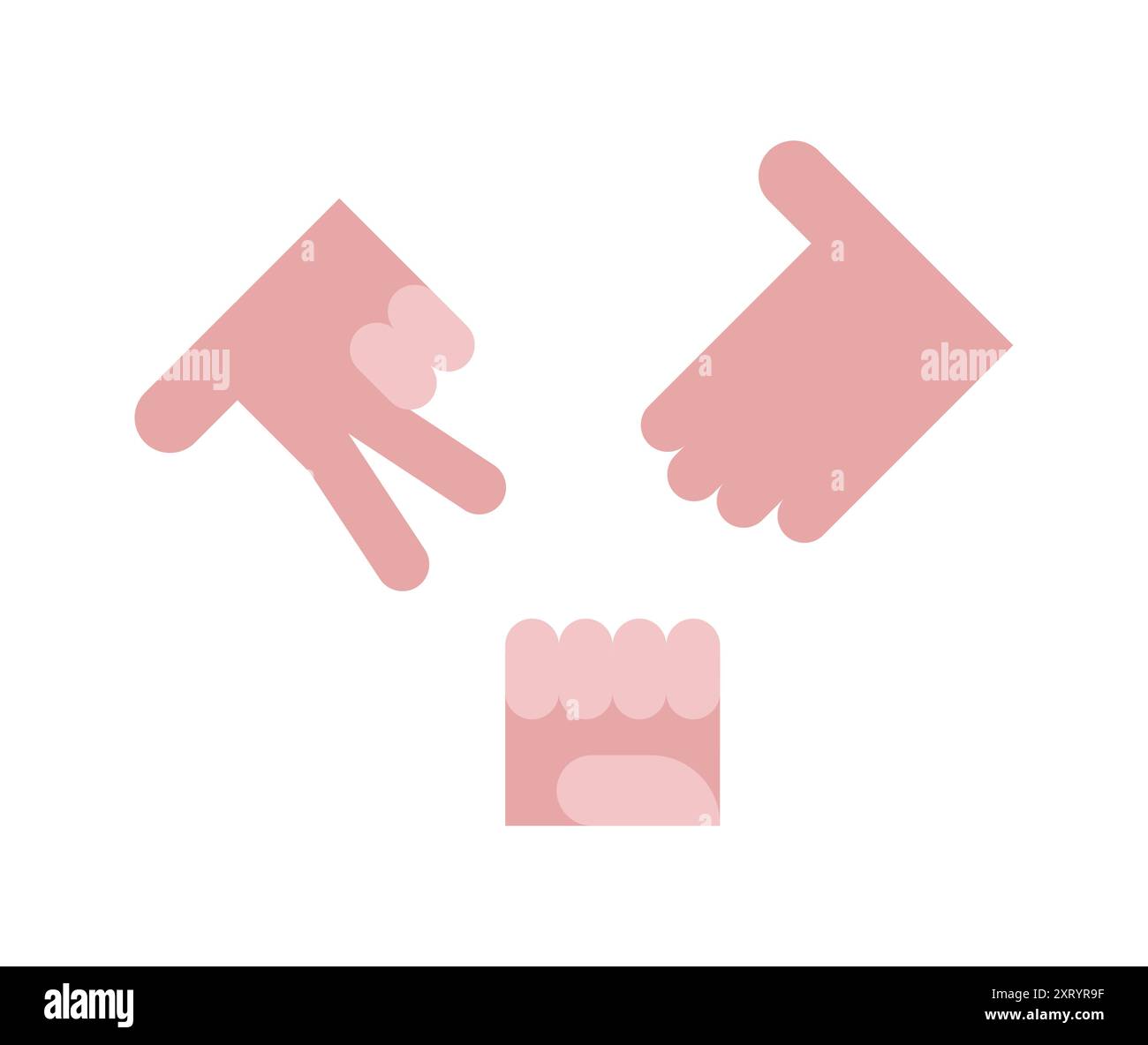 Rock, paper, scissors sign set. Hand fist game sign. Fingers game icon ...