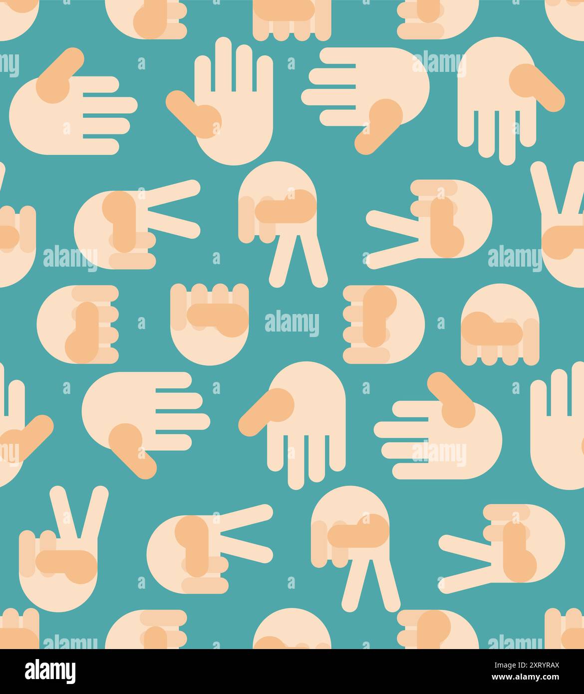 Rock, paper, scissors sign pattern seamless. Hand fist game sign ...