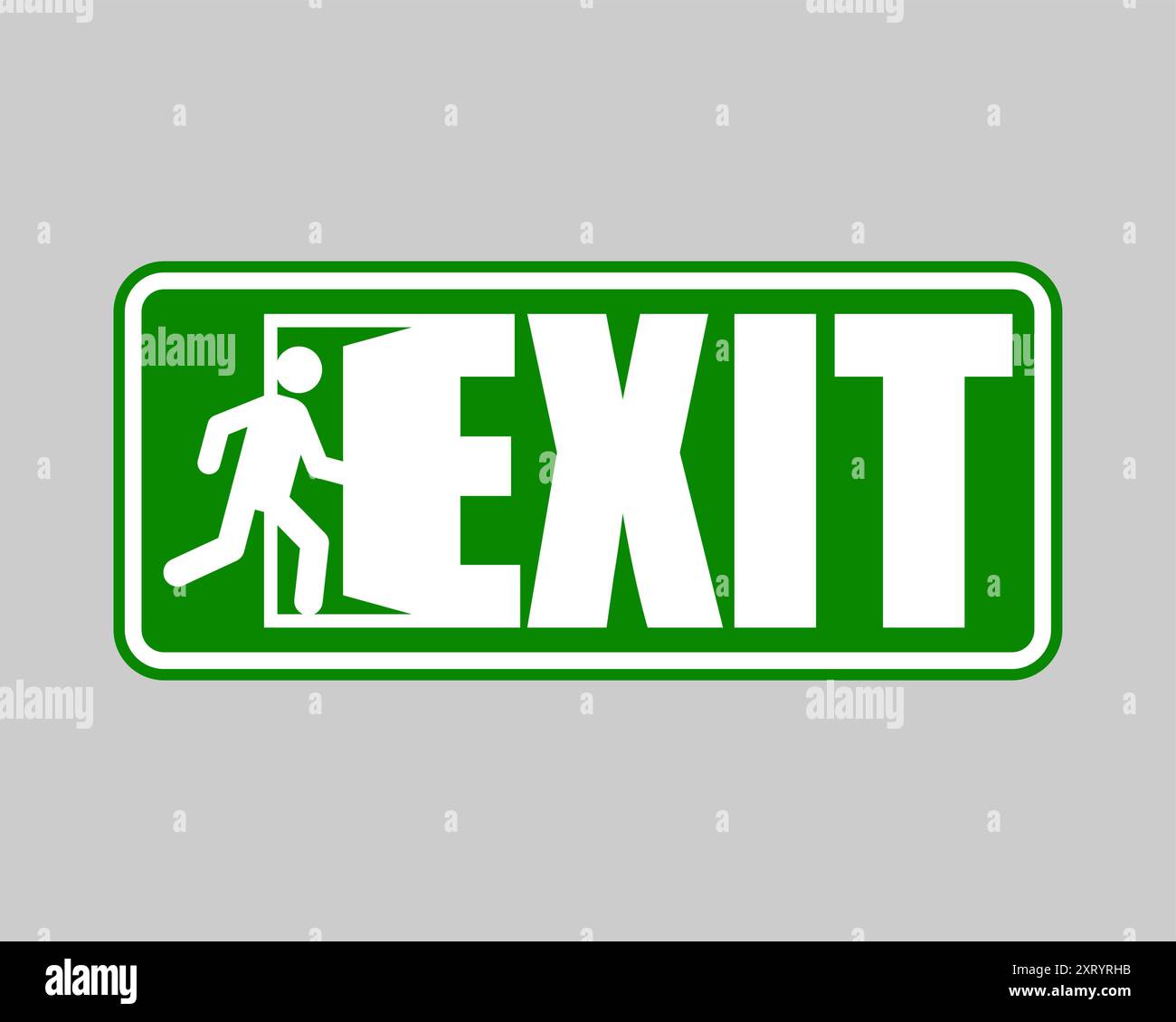Exit sign evacuation icon. Man exiting door symbol. Exit sign for ...