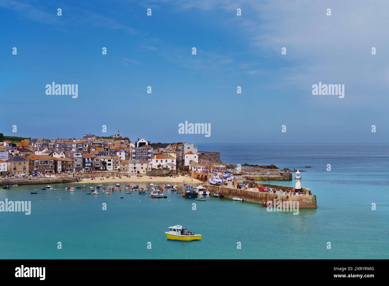 View over the coastal town of Saint Ives, United Kingdom Stock Photo ...