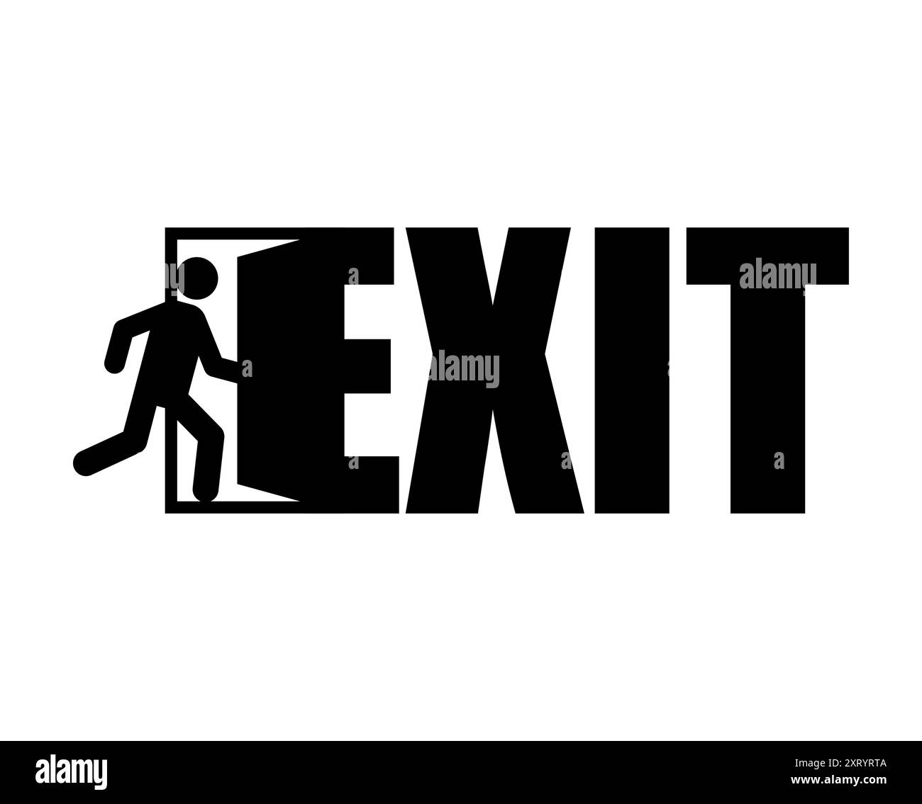 Exit sign evacuation icon. Man exiting door symbol. Exit sign for ...