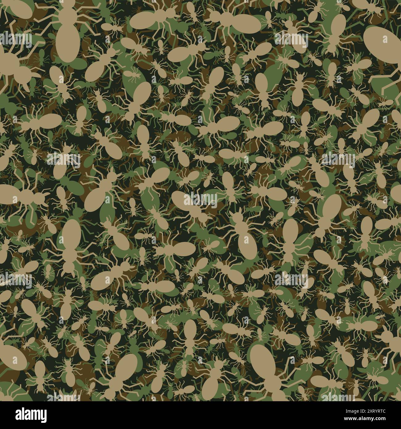 Ants Army pattern seamless. Ant military background. Anthill Soldier ...