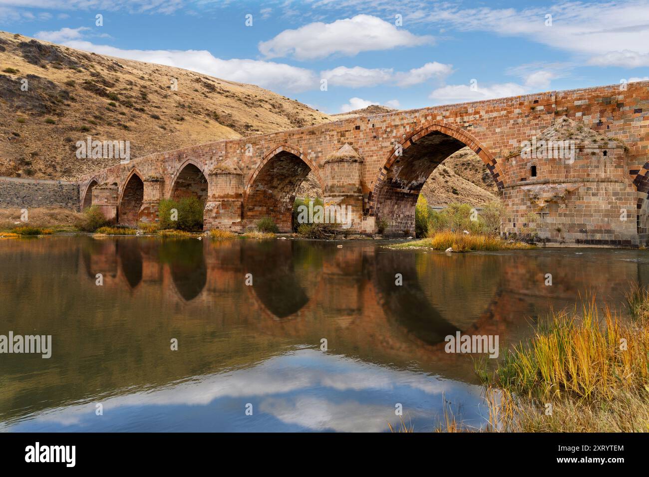 Ancient bridge known as Cobandede Bridge in Erzurum, Turkey Stock Photo ...