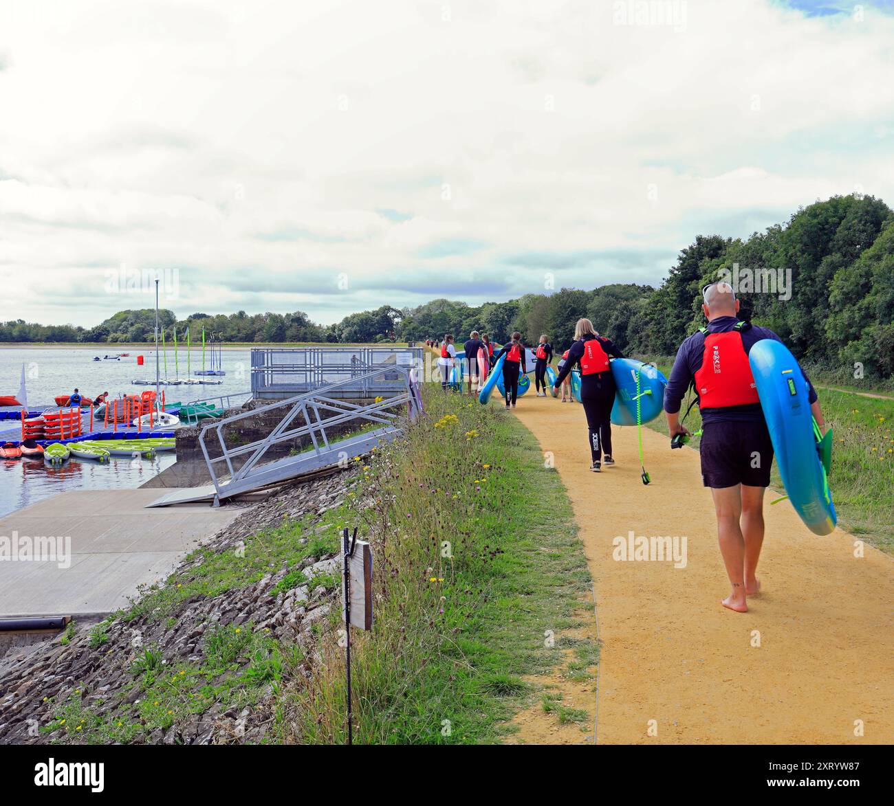 Stand up paddle boarding at Llanishen reservoir, Cardiff. Taken August ...