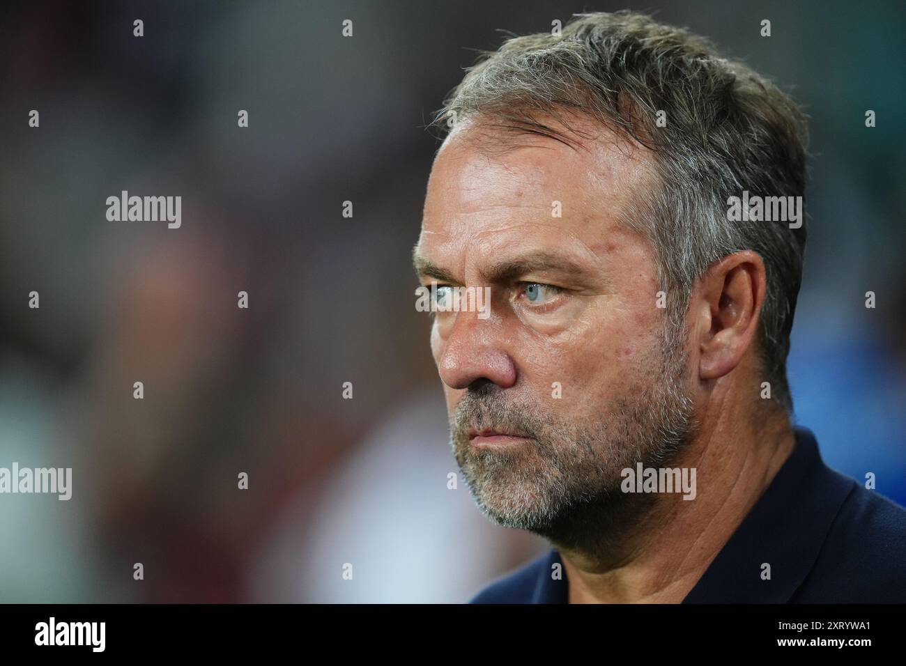 Barcelona, Spain. 12th Aug, 2024. FC Barcelona head coach Hansi Flick ...