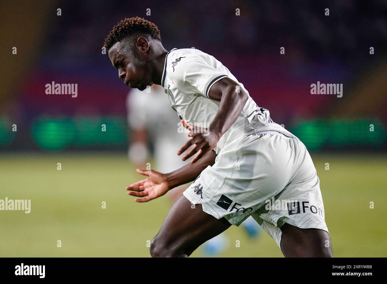 Barcelona, Spain. 12th Aug, 2024. Christian Mawissa of AS Monaco FC ...