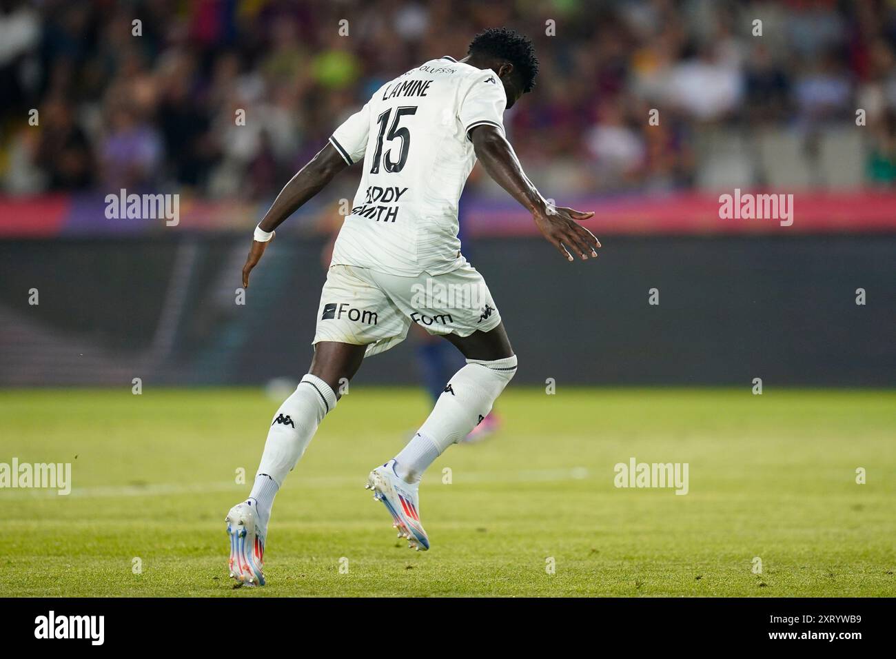 Barcelona, Spain. 12th Aug, 2024. Lamine Camara of AS Monaco FC ...