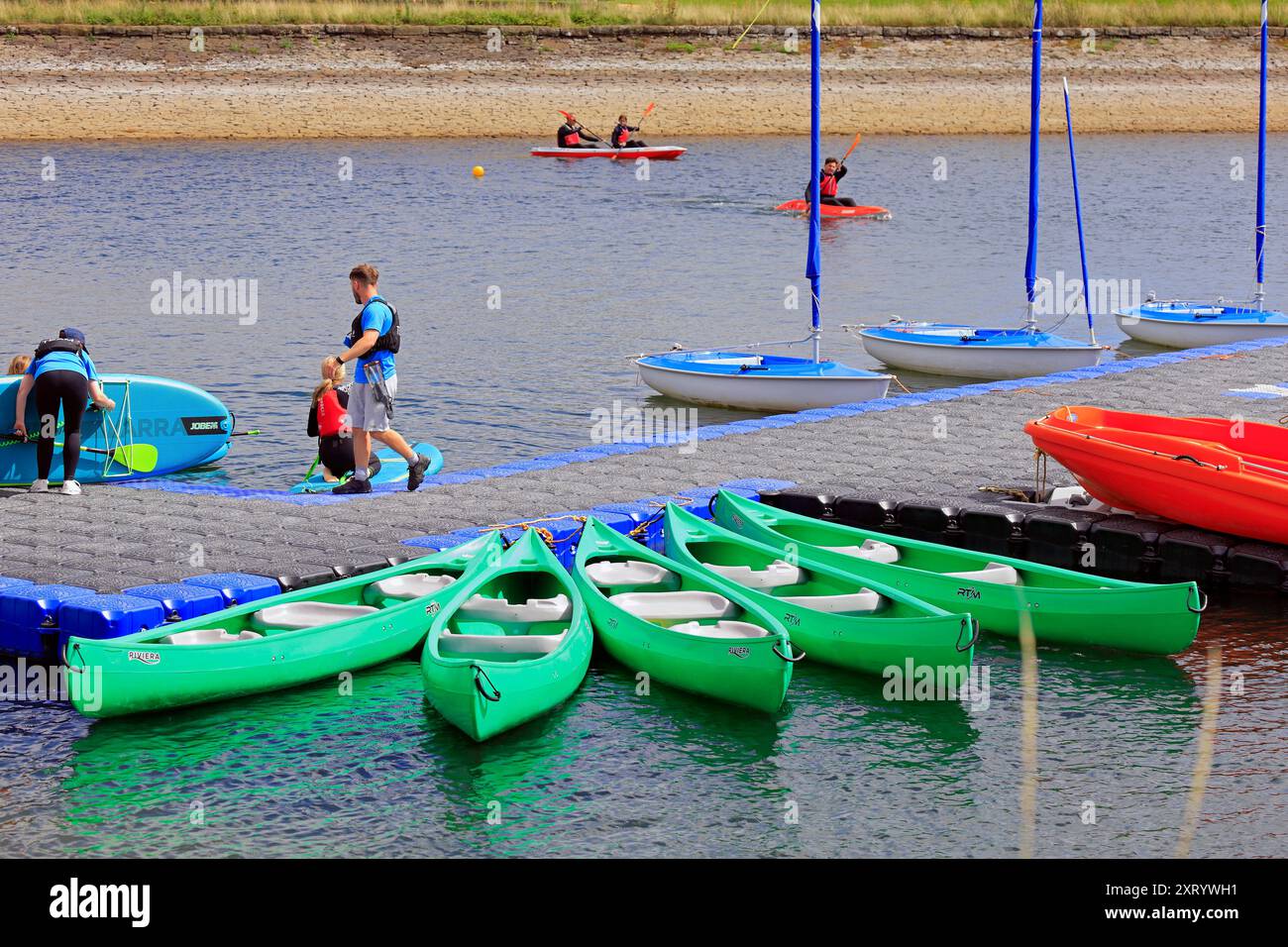 Canoes and boats at Llanishen reservoir, Cardiff. Taken August 2024 ...