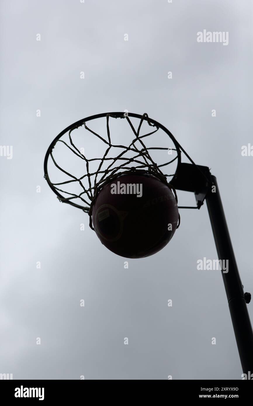 Netball practising shooting - sport aiming aim accuracy goal net score ...