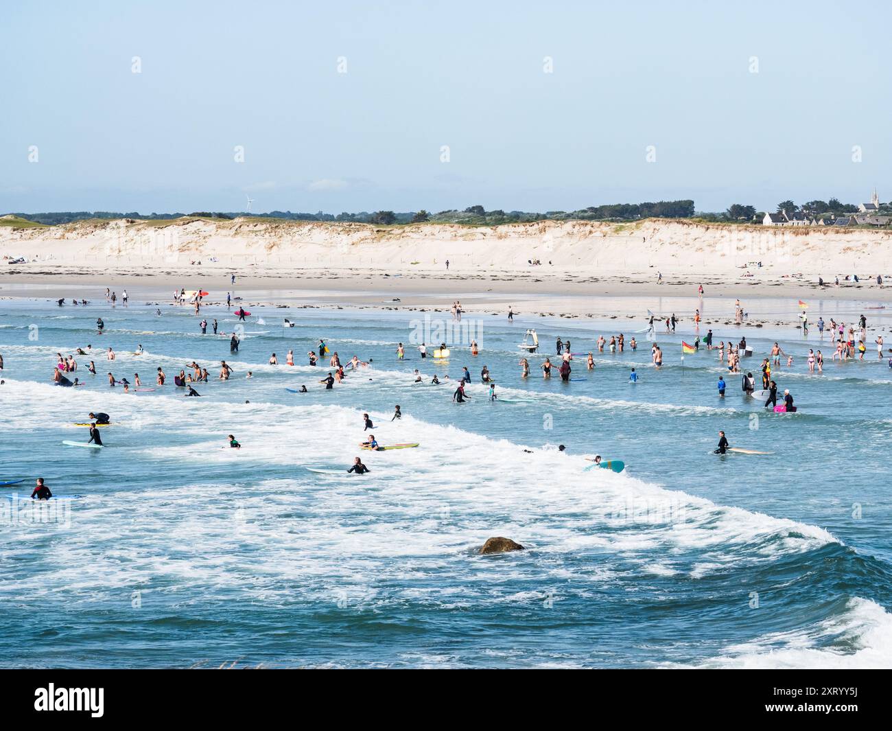La Torche beach, France; August 9th 2024: La Torche beach. People ...