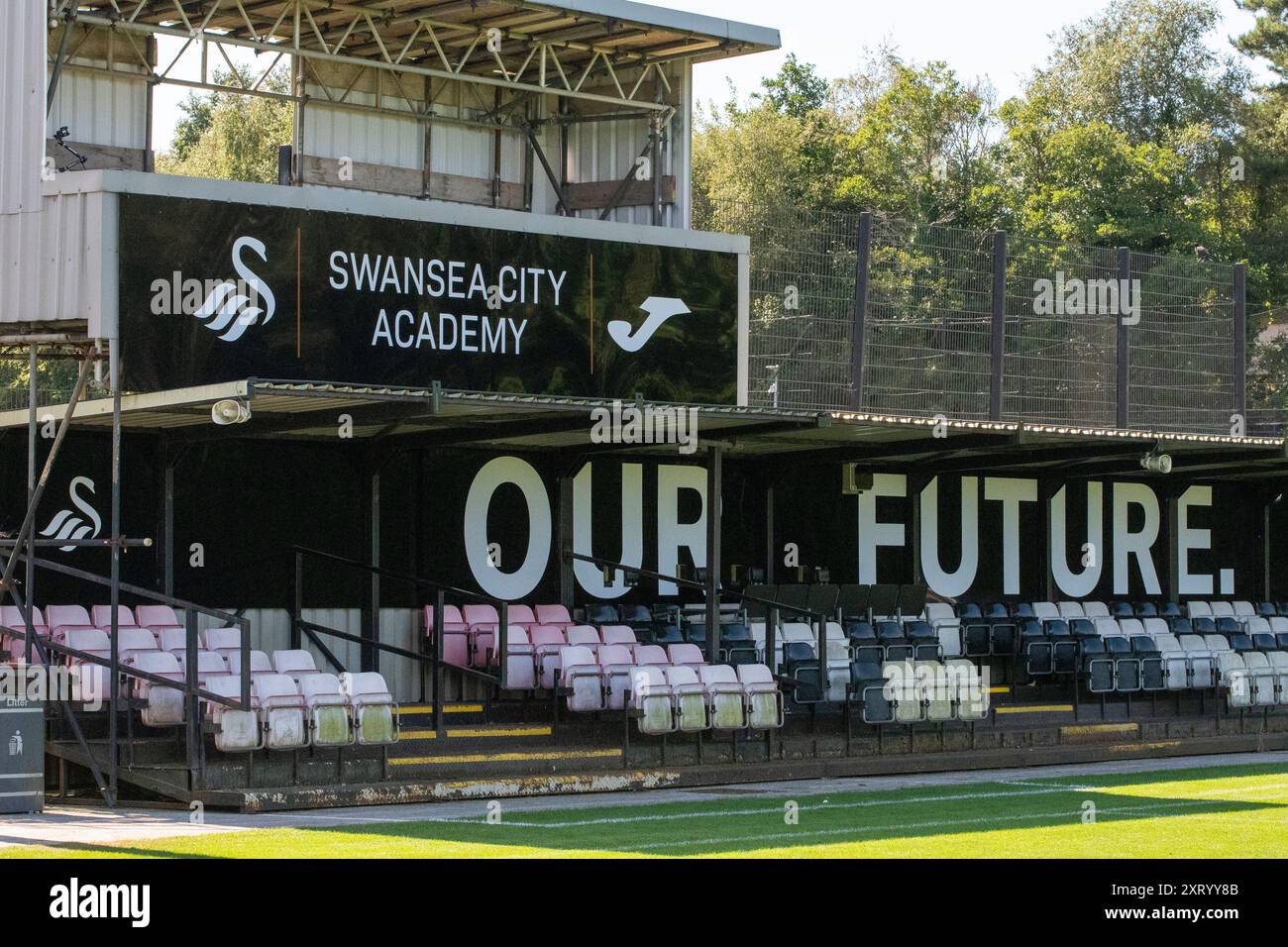 Landore, Swansea, Wales. 12 August 2024. The Our Future stand at the ...