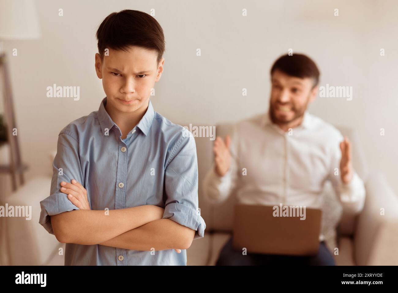 Teen boy yelling parent hi-res stock photography and images - Alamy