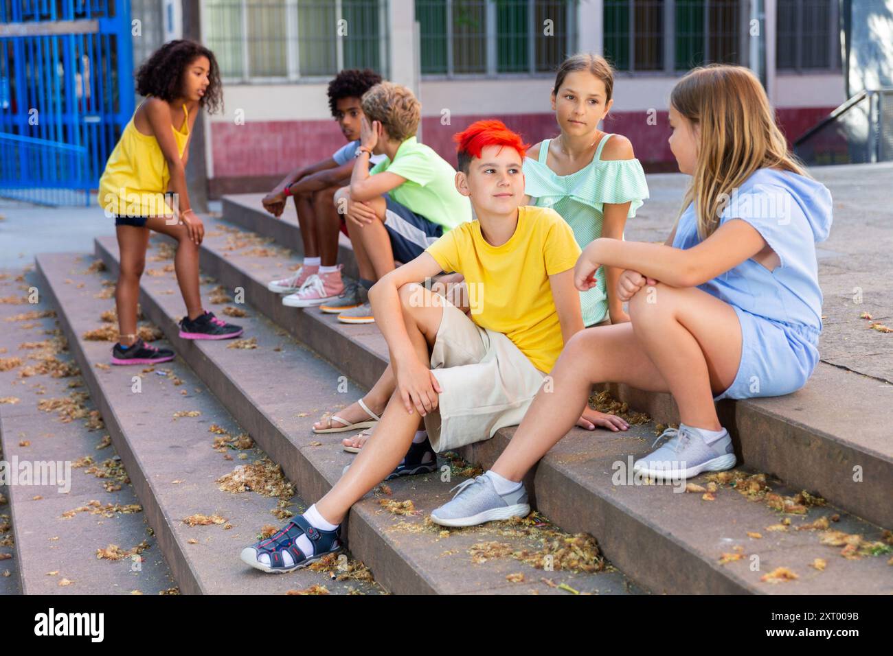Children conversation stairs hi-res stock photography and images - Alamy