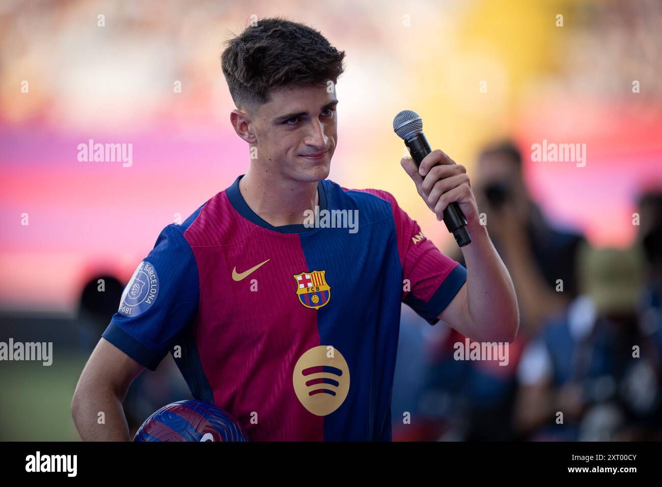 Pau Victor (FC Barcelona) gestures during a Joan Gamper Trophy at ...